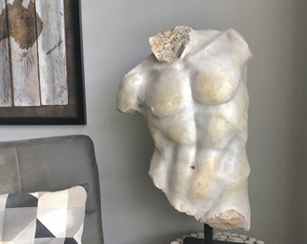 Male Torso in Cast Iron Garden Statue - Etsy