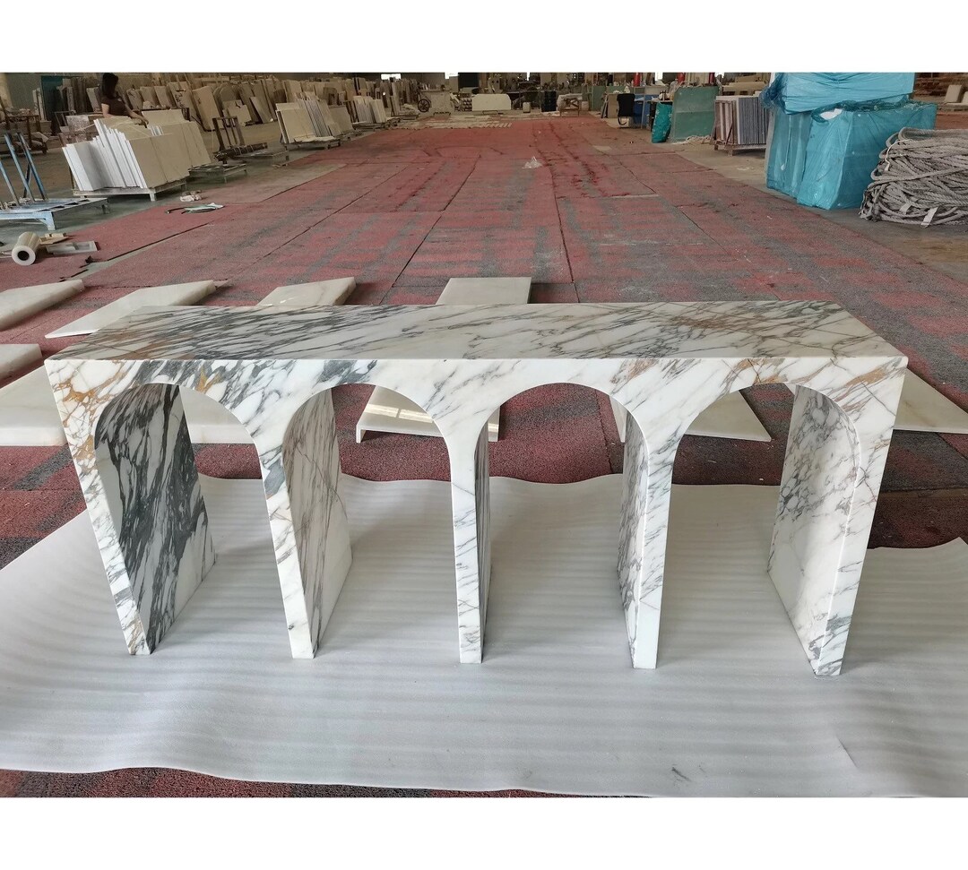 Custom Arabescato Marble Calcatta Viola Stone Console Table - Etsy ...