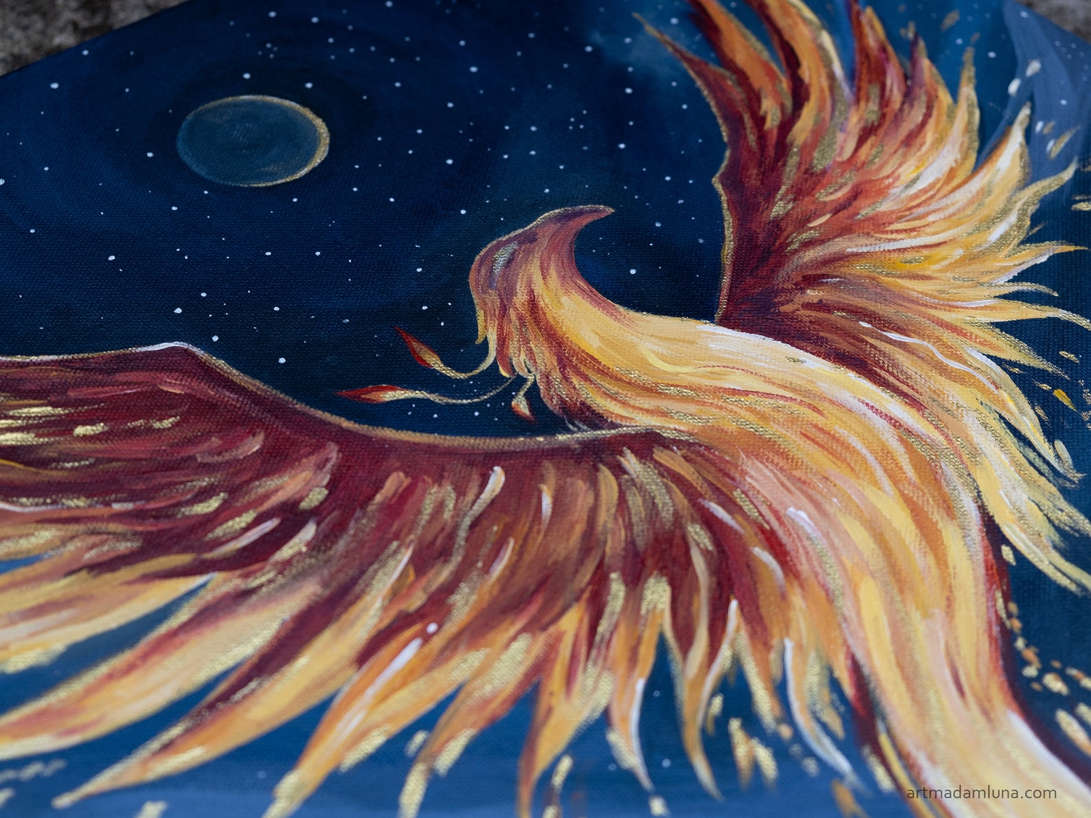 Fire Phoenix from Original Painting Fine Art Print with | Etsy