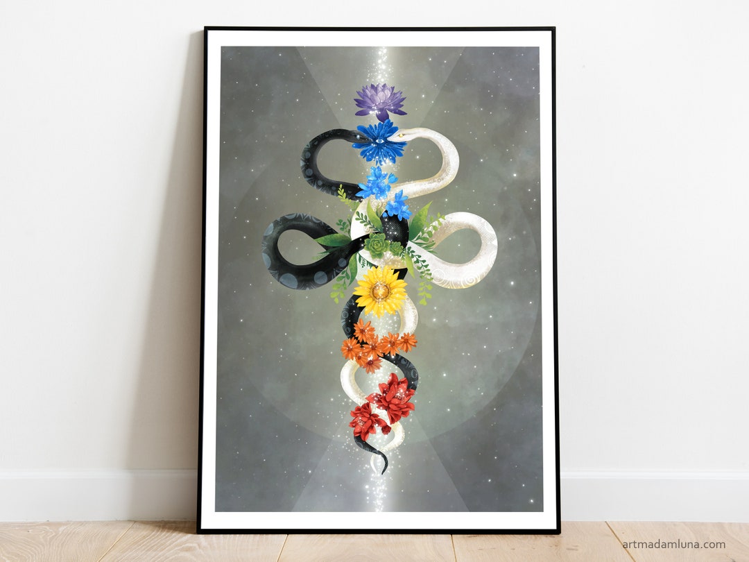 Chakra Serpents Art Print: Kundalini Yoga, Spiritual Wall Decor - Etsy
