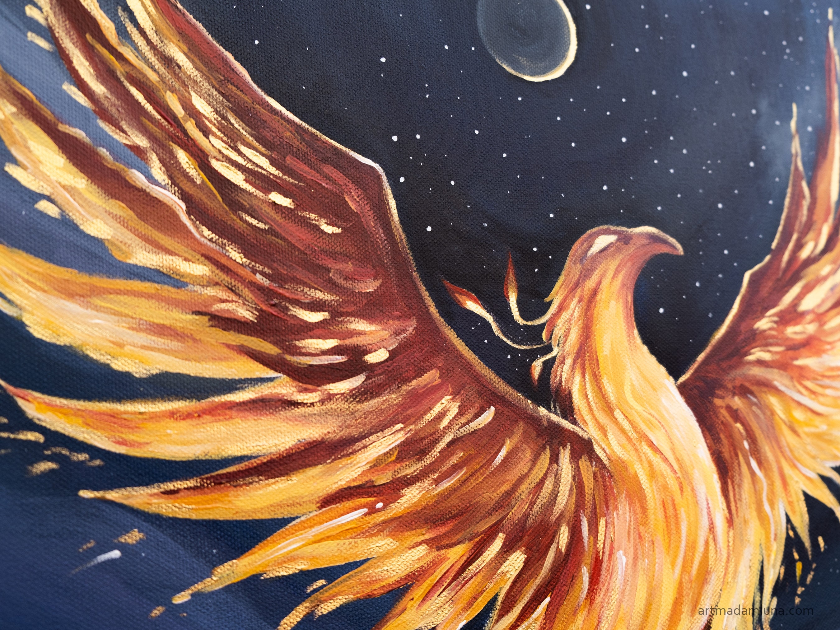 Fire Phoenix from Original Painting Fine Art Print with | Etsy