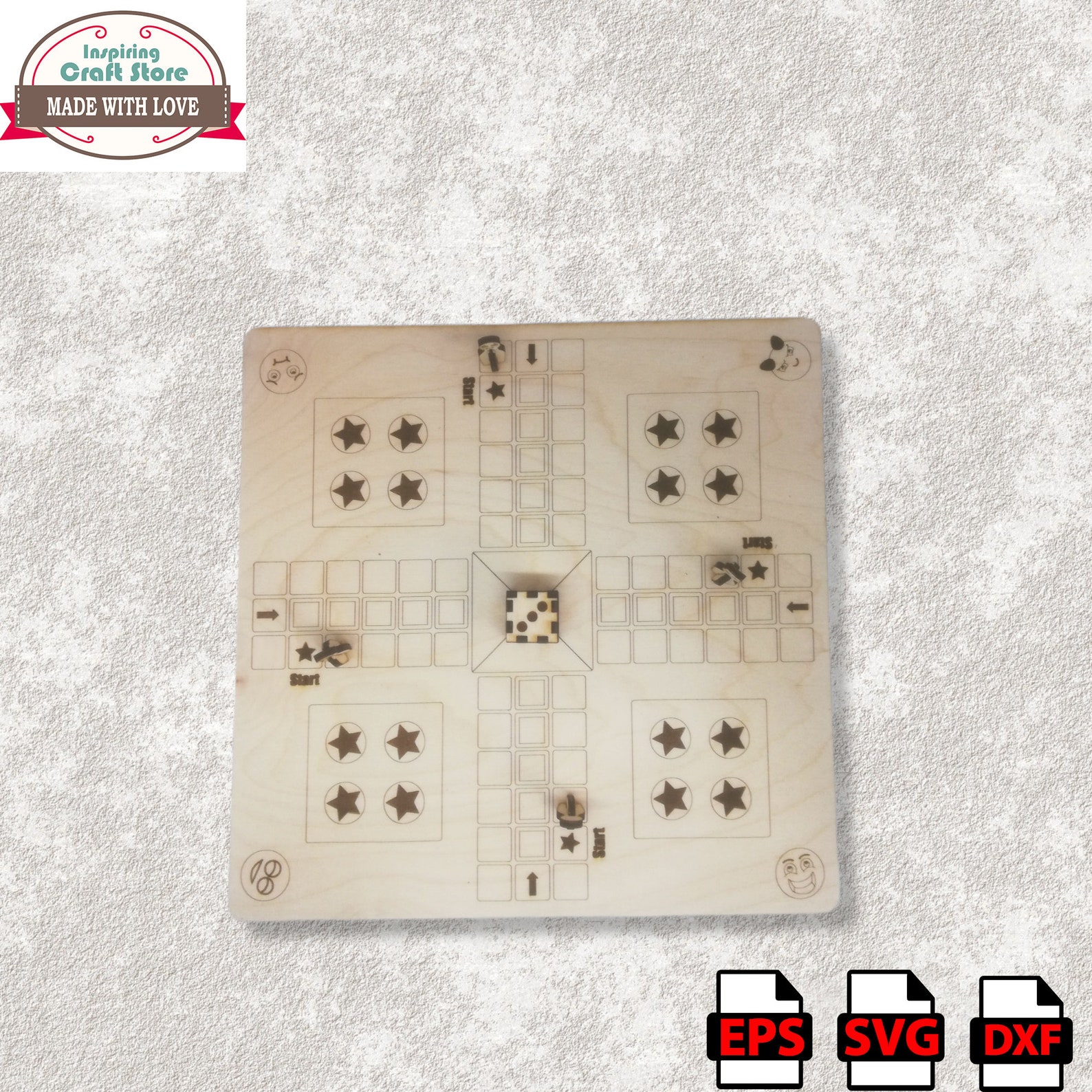 Ludo Board Game Laser Cut File ,SVG, DFX, EPS, Ludo Board Laser Cut ...