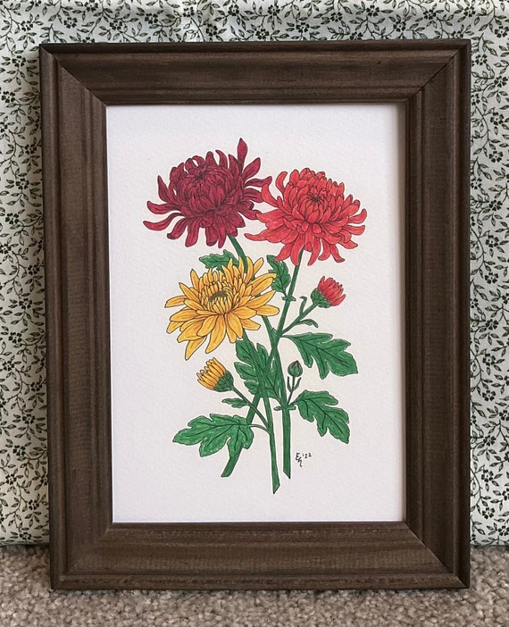 November Birth Flowers Art Print Open Edition Art Print - Etsy