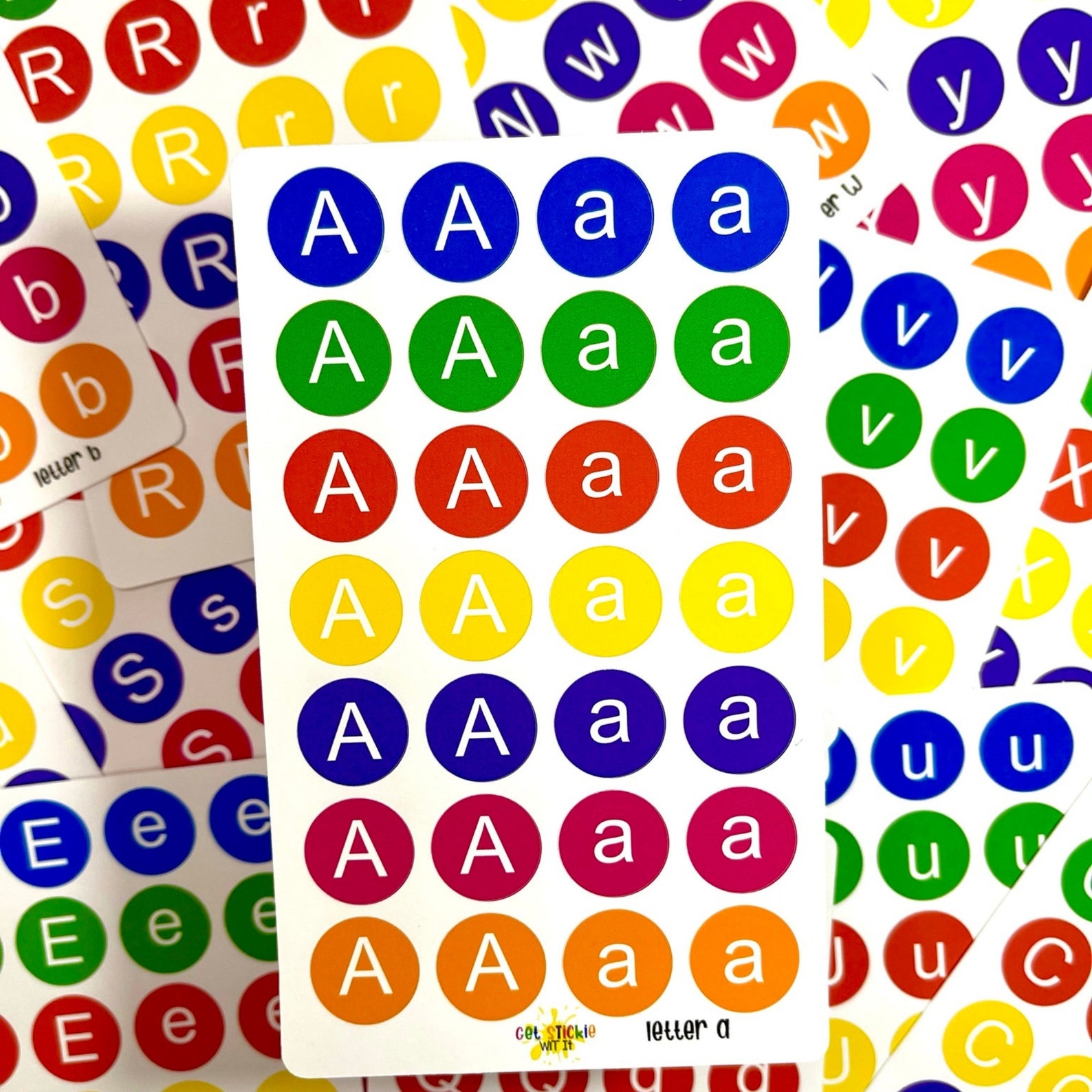 Alphabet Sticker Sheet Uppercase and Lowercase Alphabet | Etsy