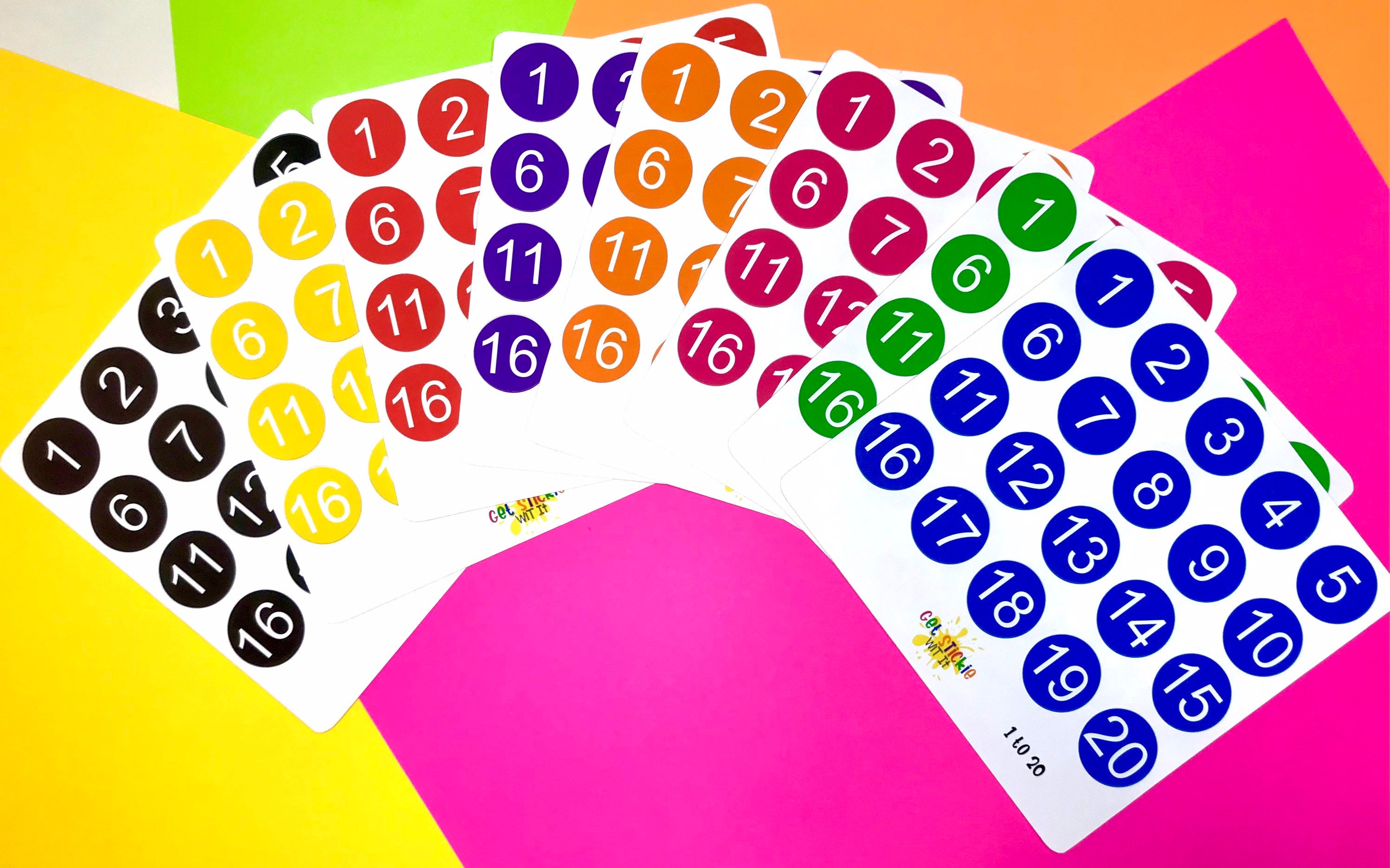 Number Stickers 1-20 Dot Stickers For Planner Number | Etsy
