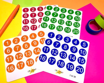 Number 1 Stickers | Etsy