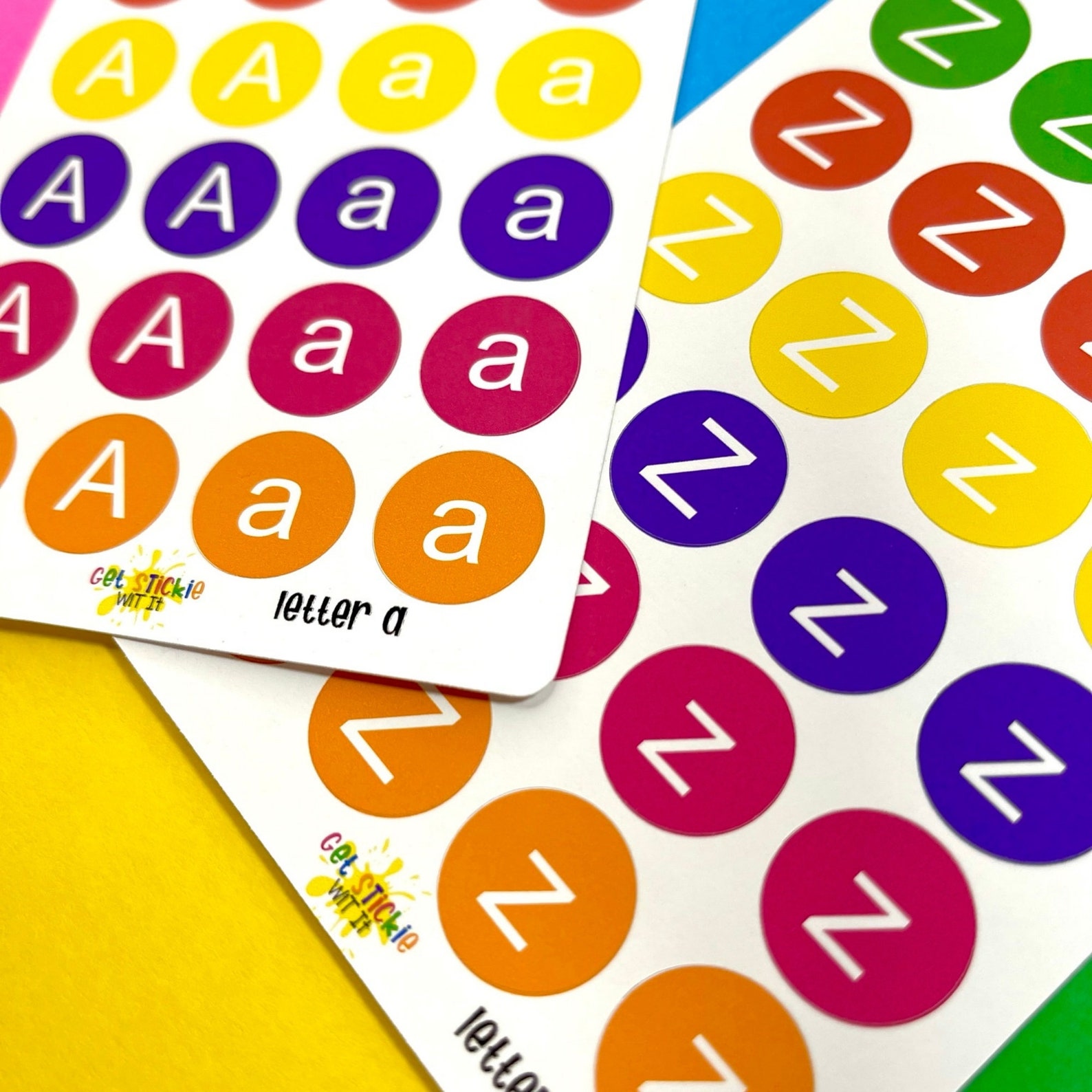 Alphabet Sticker Sheet Uppercase and Lowercase Alphabet | Etsy