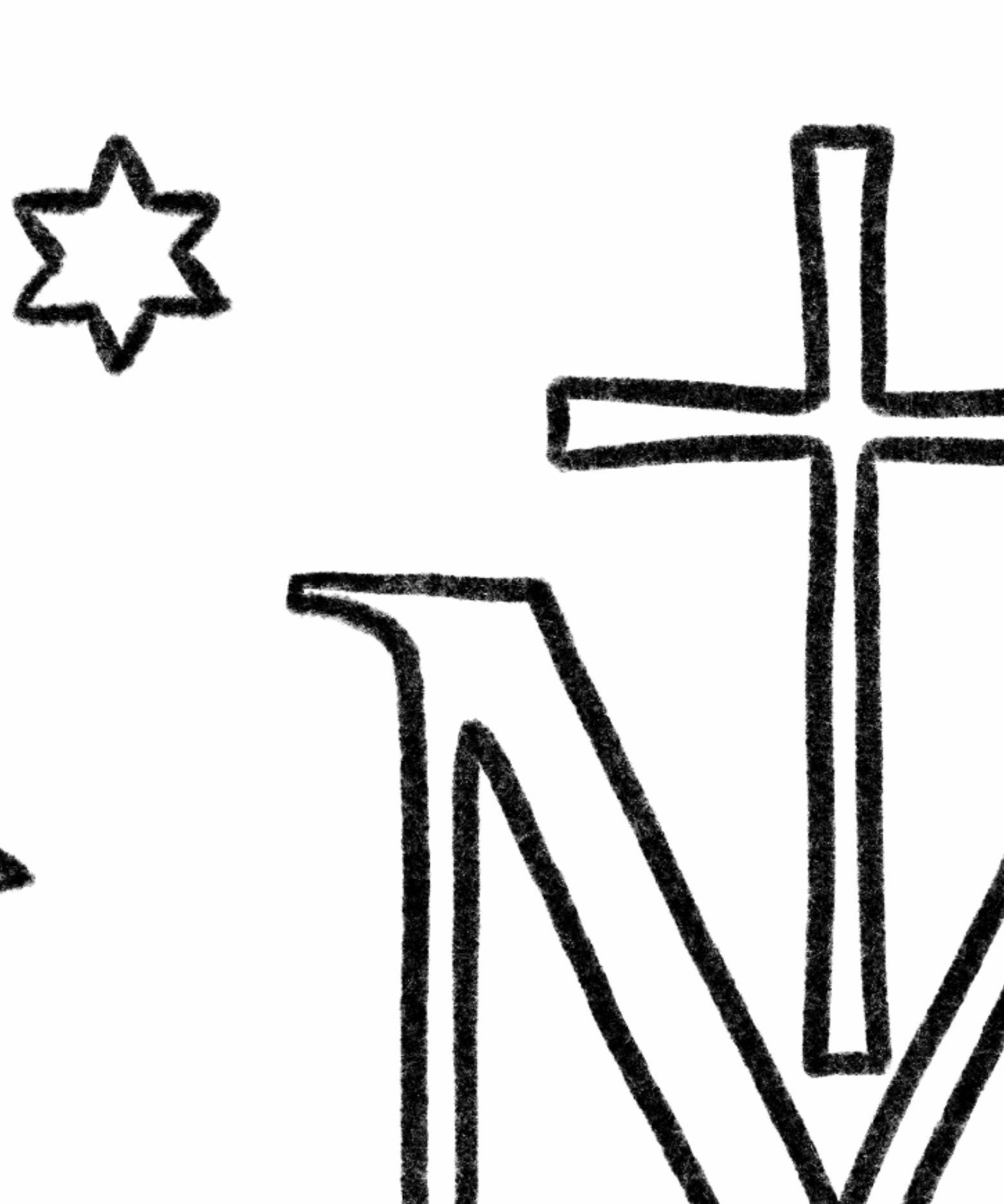 Marian Cross Line Drawing Print | Catholic Art | Hand Drawn | Digital ...