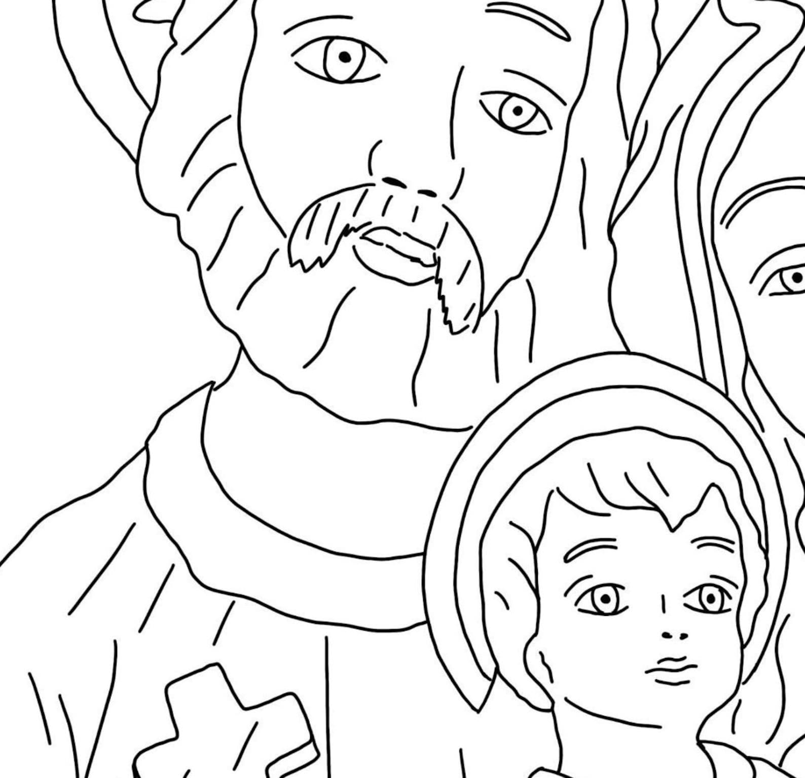 Holy Family Line Drawing | Sacred Family Print | Sagrada Familia ...