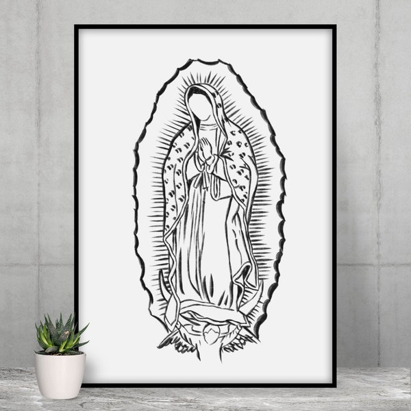 Guadalupe Drawing - Etsy