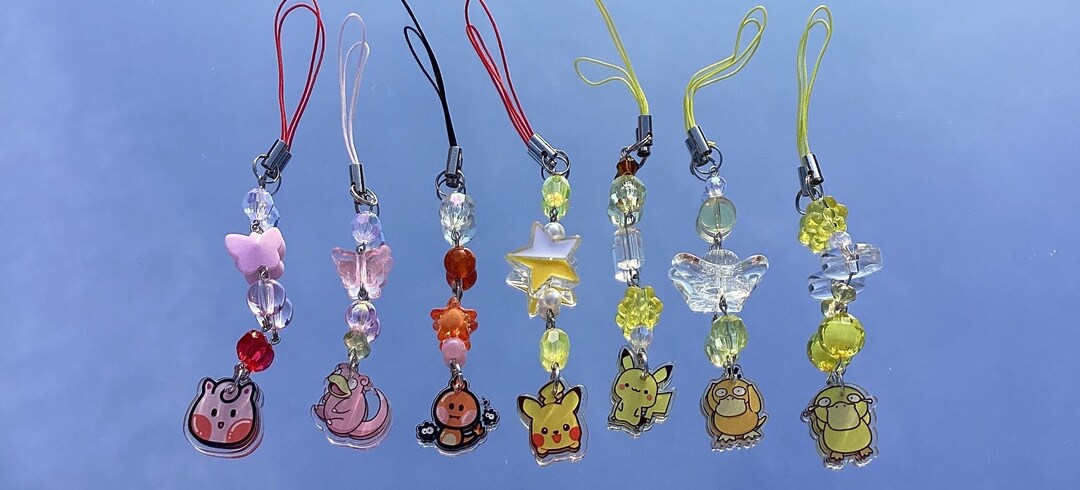 Pokémon Phone Charm Strap Cute Phone Charm Kpop Keychain - Etsy