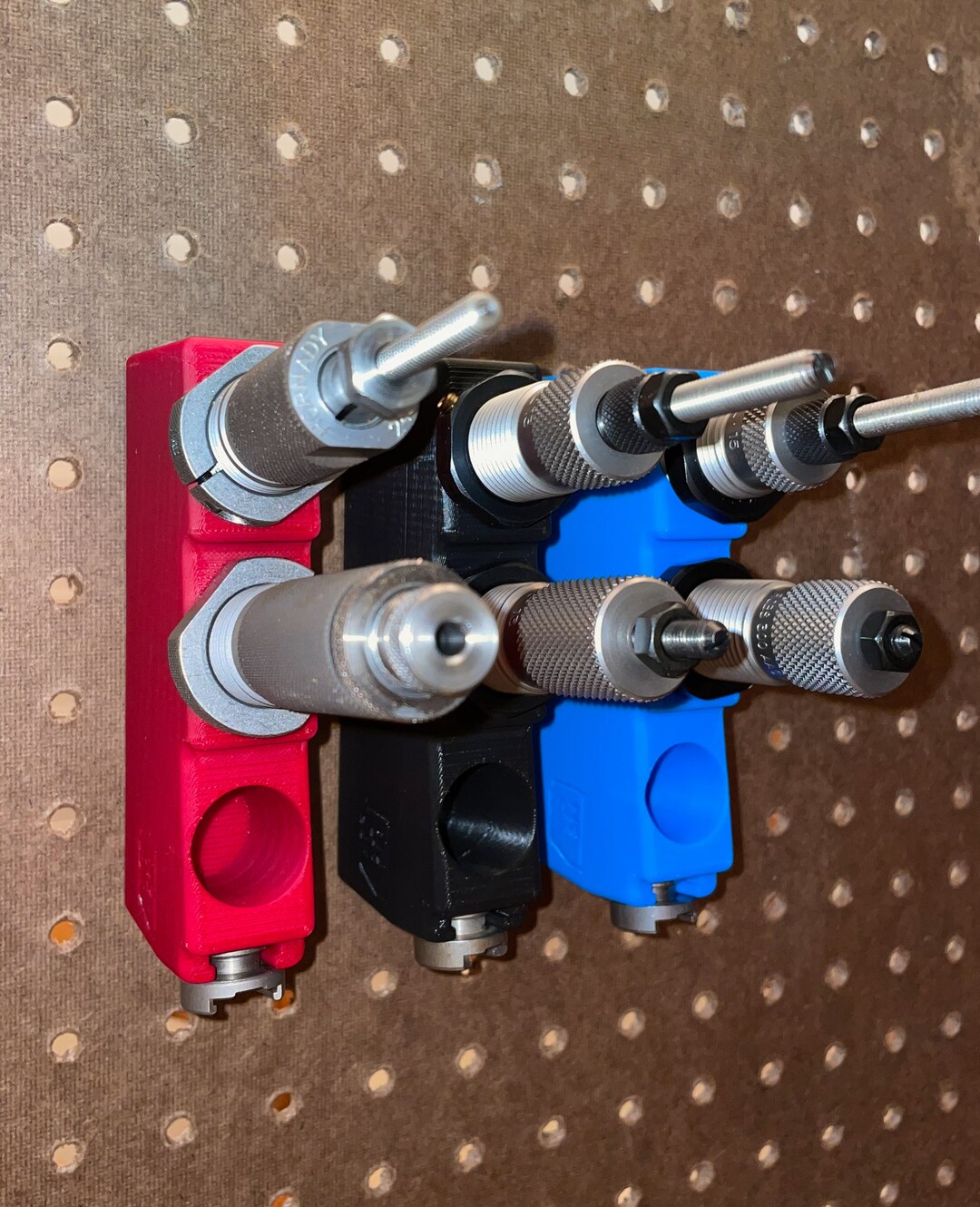 Reloading Die Storage Rack for 3 Dies and 1 Shell Holder Pegboard Mount ...