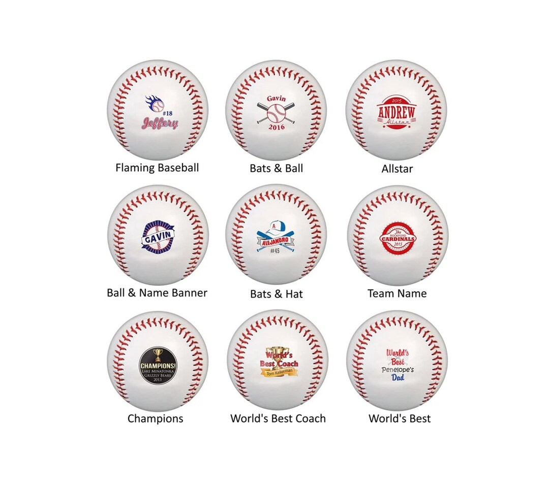 Custom Baseballs, Official Size Personalized Baseballs - Choose From 15 ...