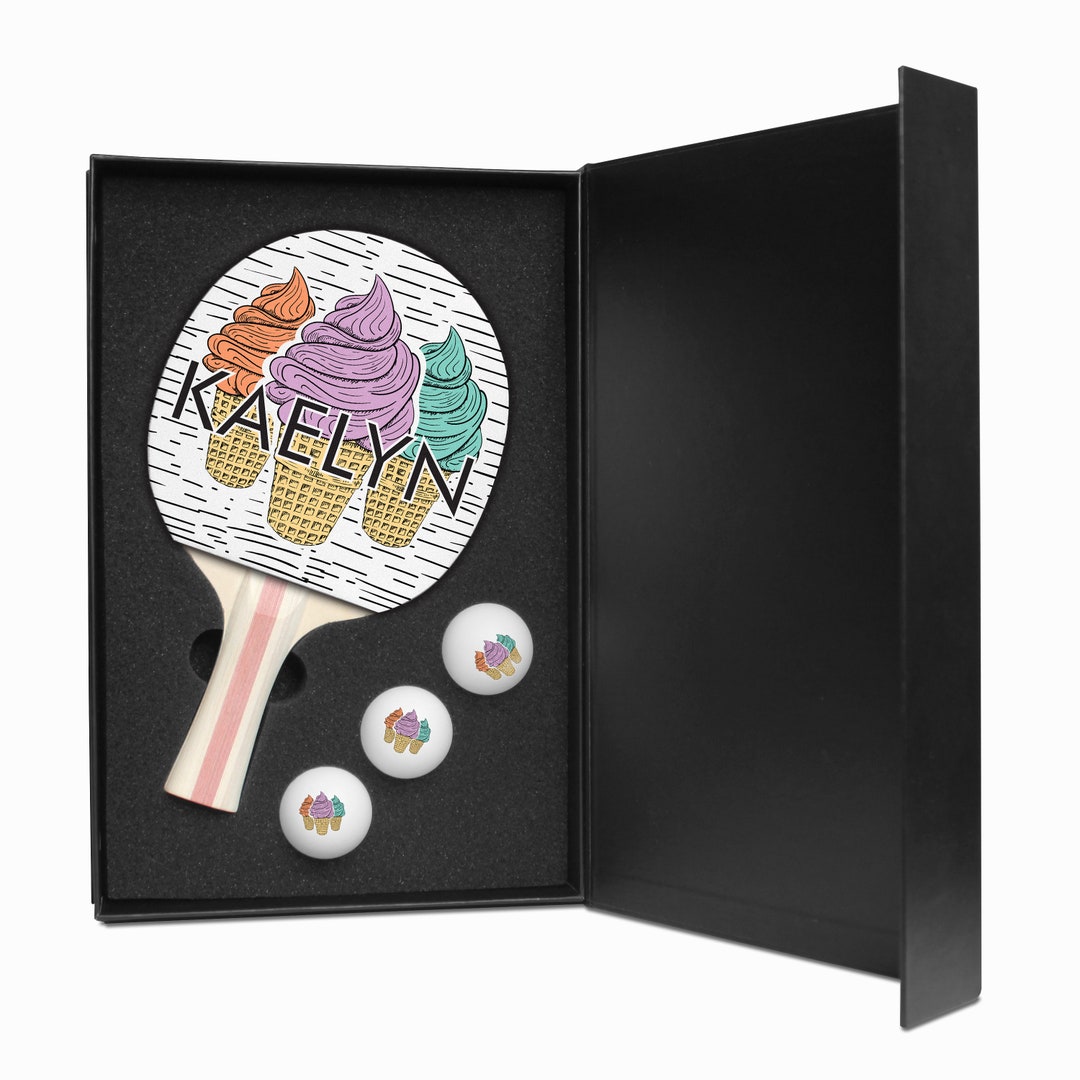 Table Tennis Paddle and Balls Gift Box Set - Etsy