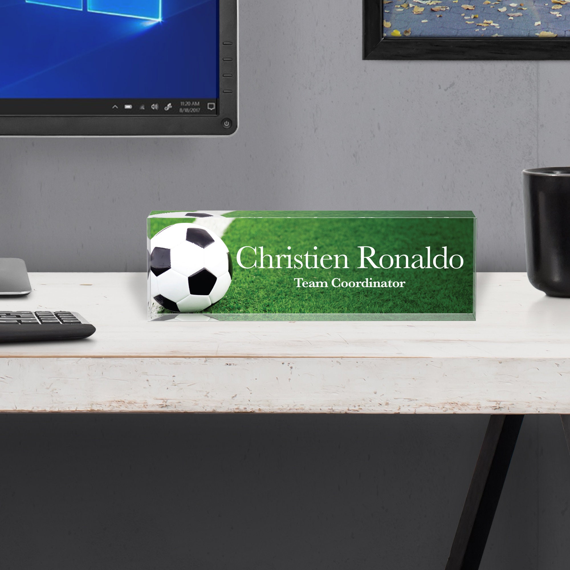 Personalized Office Desk Name Plate Acrylic Glass Block - Etsy