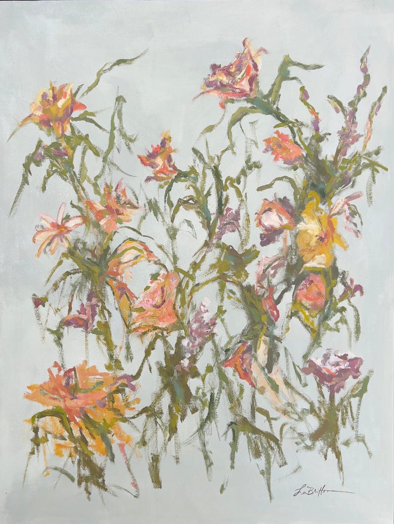 Wildflowers in Bloom Oil Painting by Lee Britton Art Fine Art Print - Etsy
