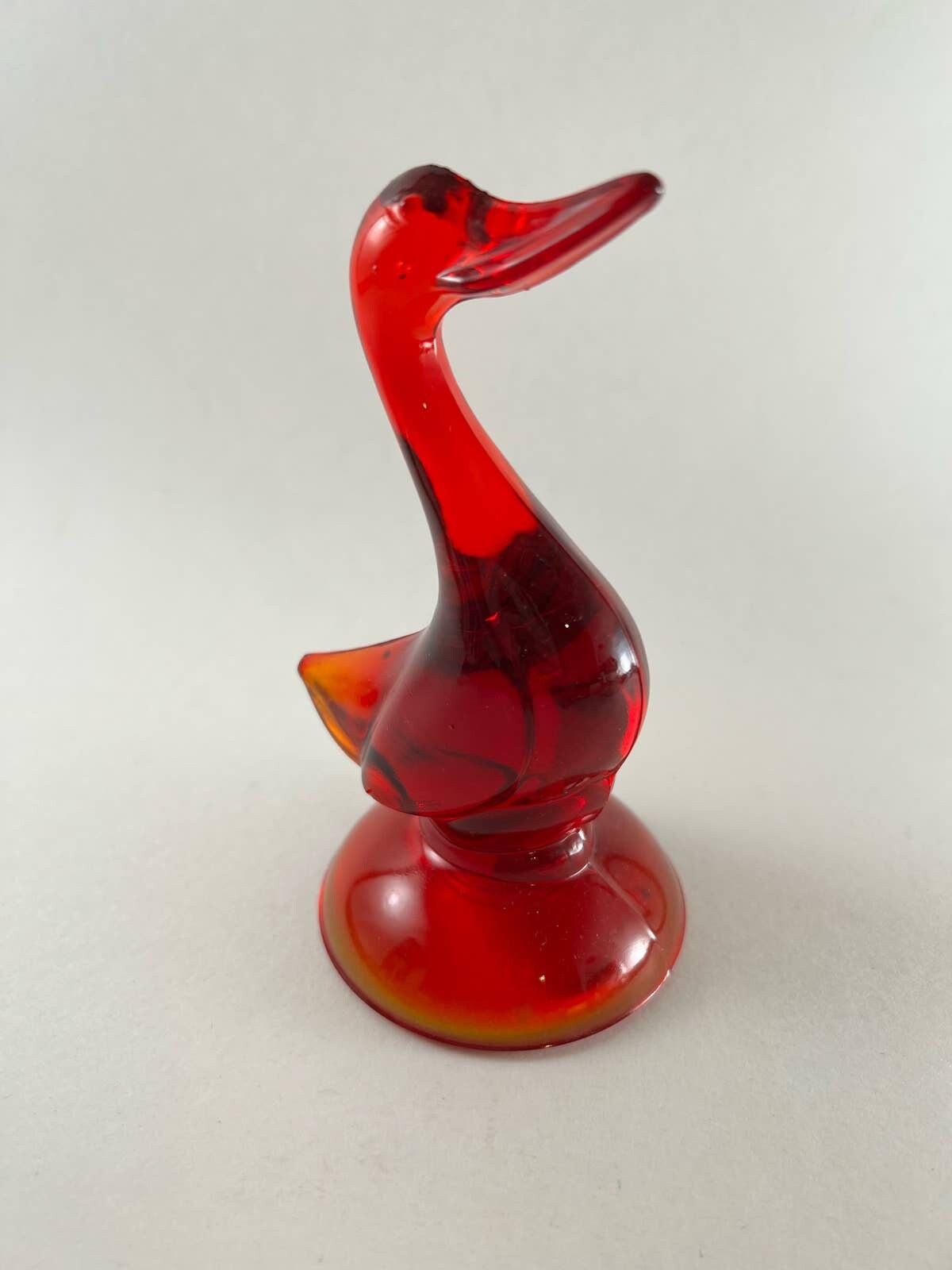 Vintage MCM VIKING GLASS Duck Figurine Red Persimmon Amberina - Etsy
