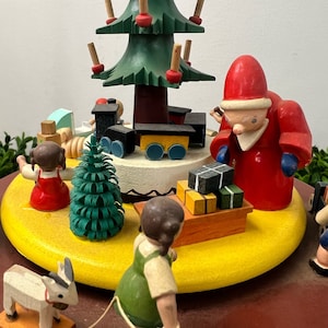 Rare Vintage German Wooden Christmas Music Box/ Handmade German Music ...