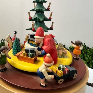 Rare Vintage German Wooden Christmas Music Box/ Handmade German Music ...