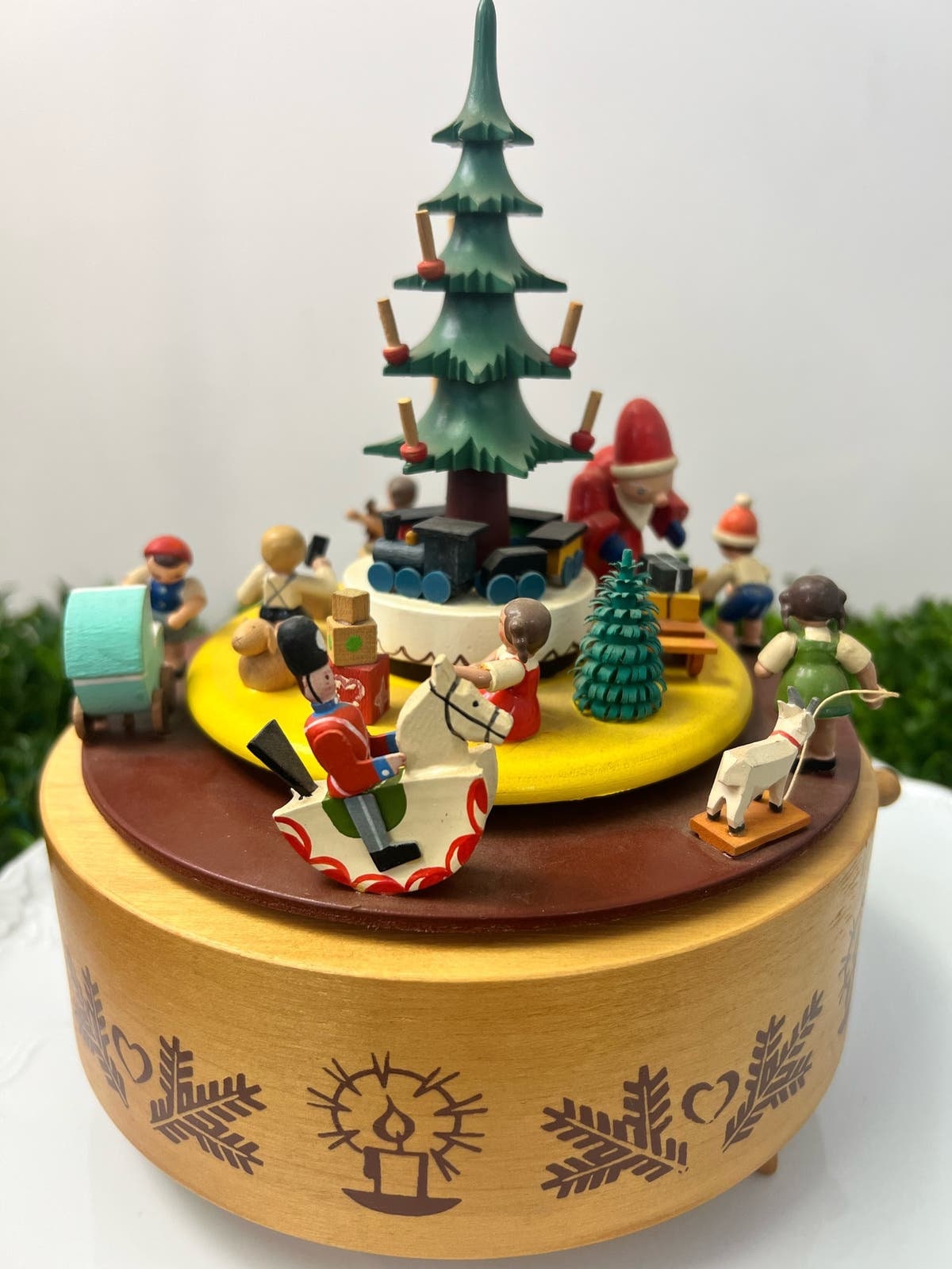 Rare Vintage German Wooden Christmas Music Box/ Handmade German Music ...