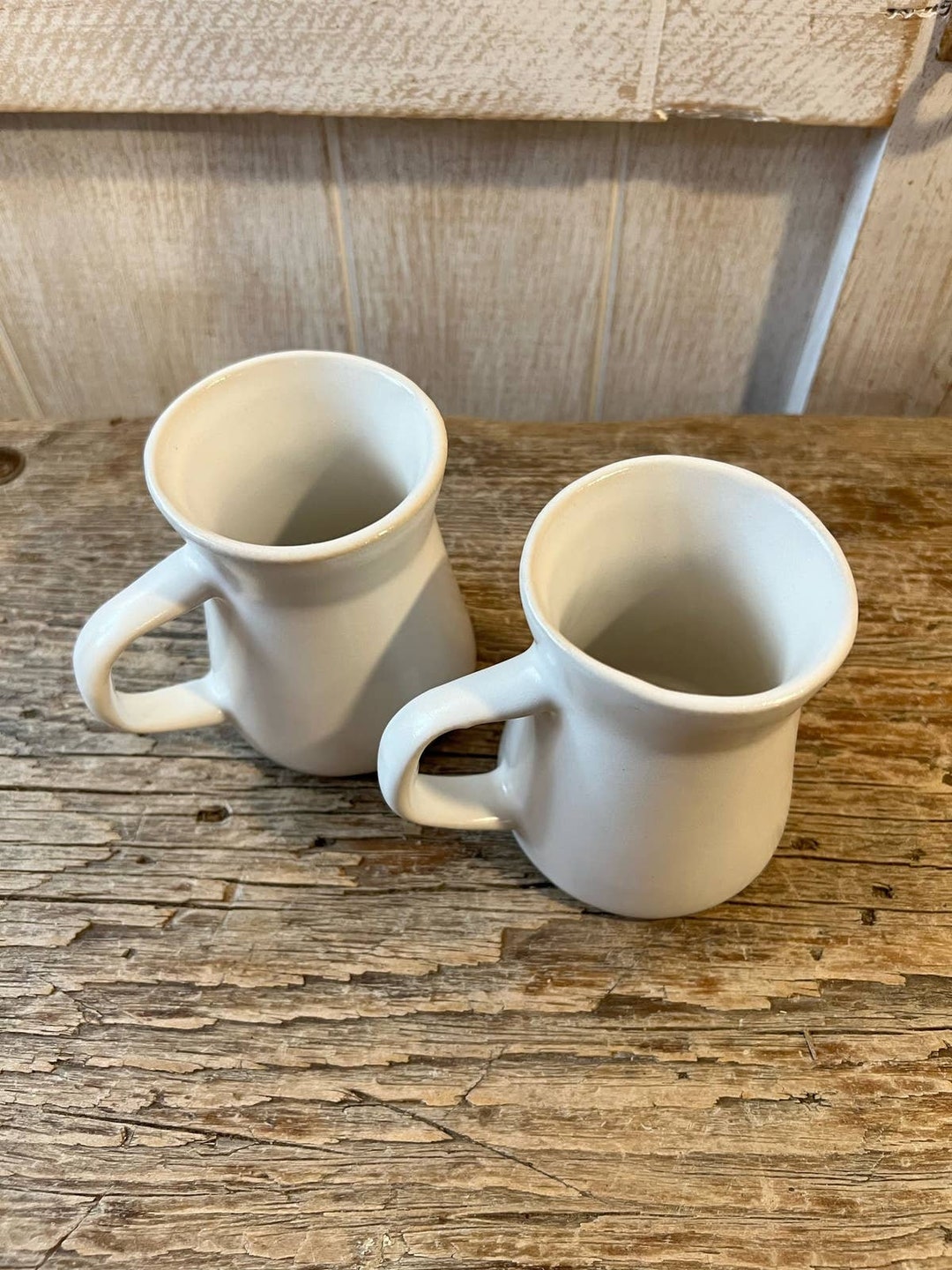 Pair of White Bennington Pottery Mugs Bennington Pottery Vermont - Etsy