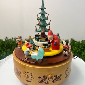 Rare Vintage German Wooden Christmas Music Box/ Handmade German Music ...