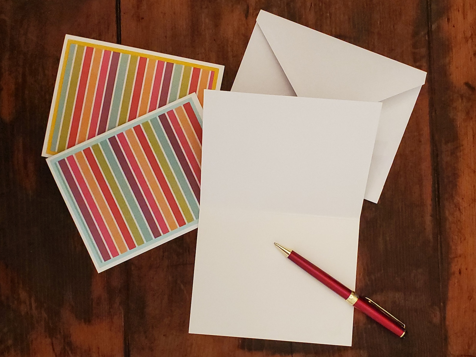 3-pack Striped Cards ~ Greeting Cards ~ Blank Cards (envelopes Included ...