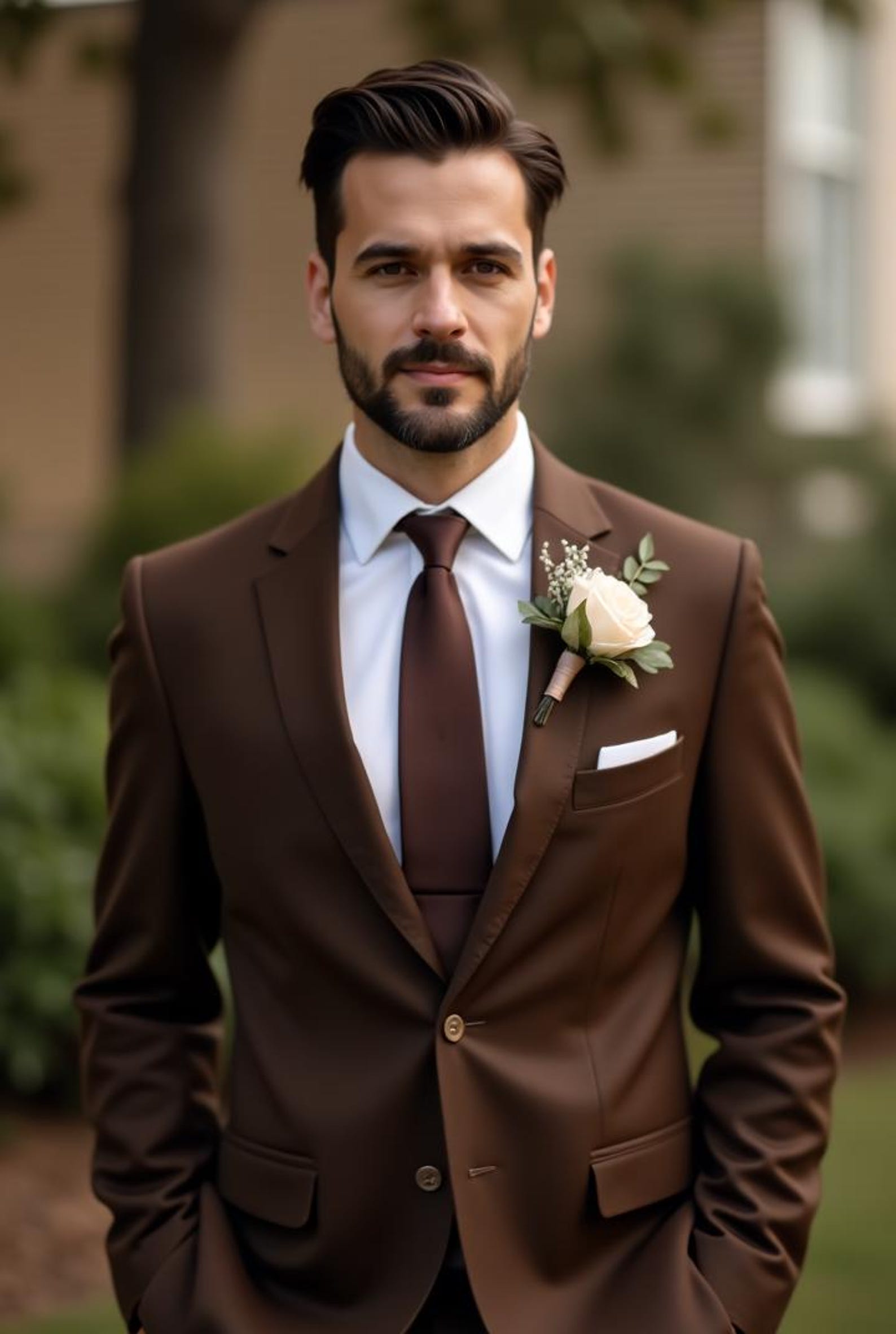 Stylish Brown Two-piece Suit for Men – Perfect for Weddings, Business ...