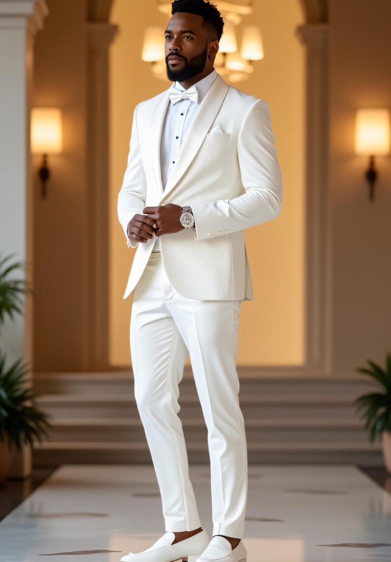 Elegant Men’s White Tuxedo | Formal Wear for Weddings, Proms and ...