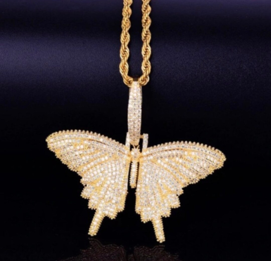 Gold Butterfly Cuban Chain - Etsy