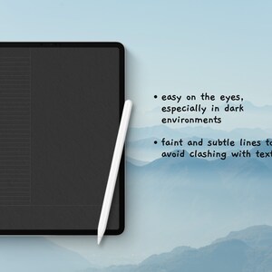 Dark Mode Digital Note Pages Templates | iPad Goodnotes Notability ...