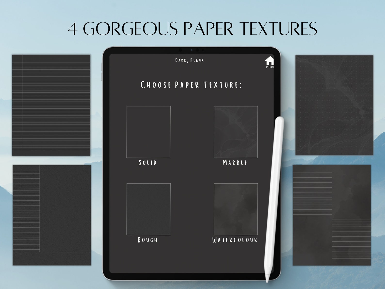 Dark Mode Digital Note Pages Templates | iPad Goodnotes Notability ...