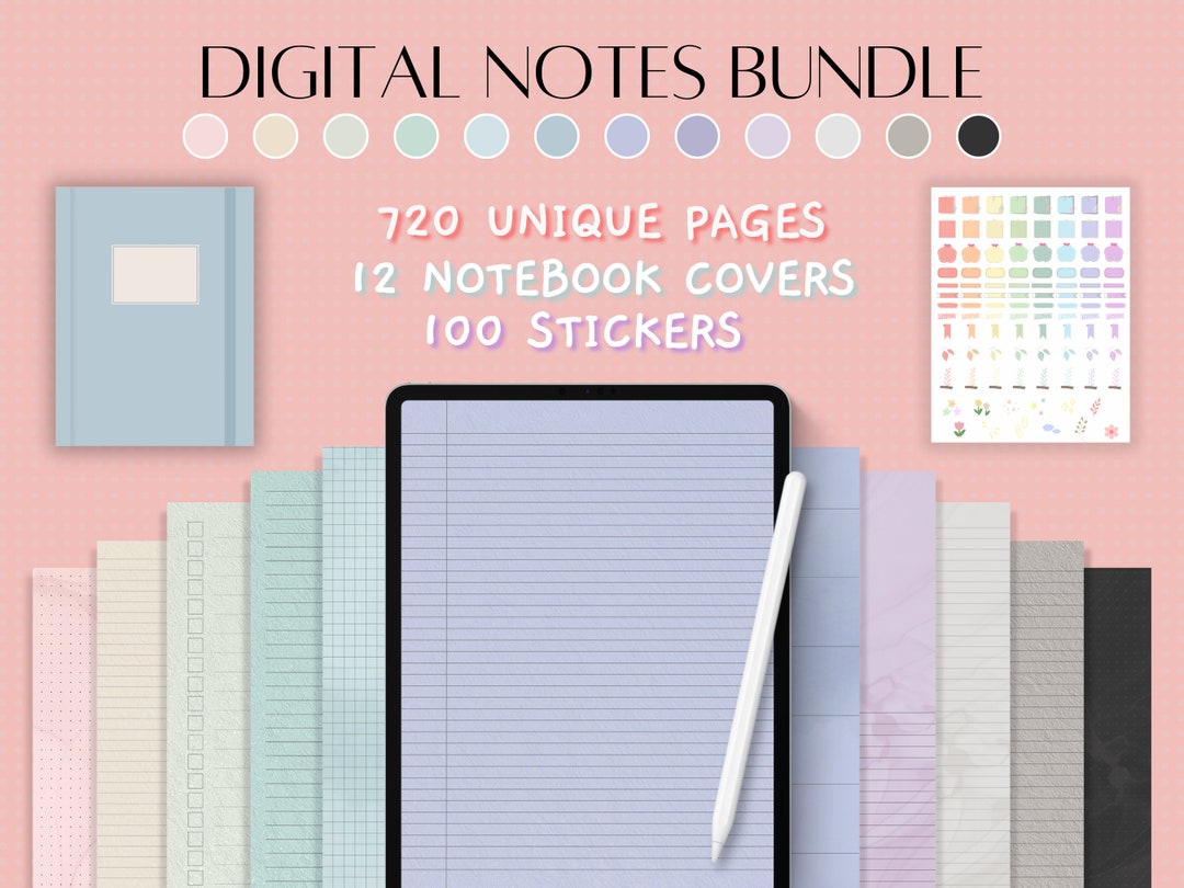 Digital Note Paper Templates Bundle iPad Goodnotes Notability, Student ...