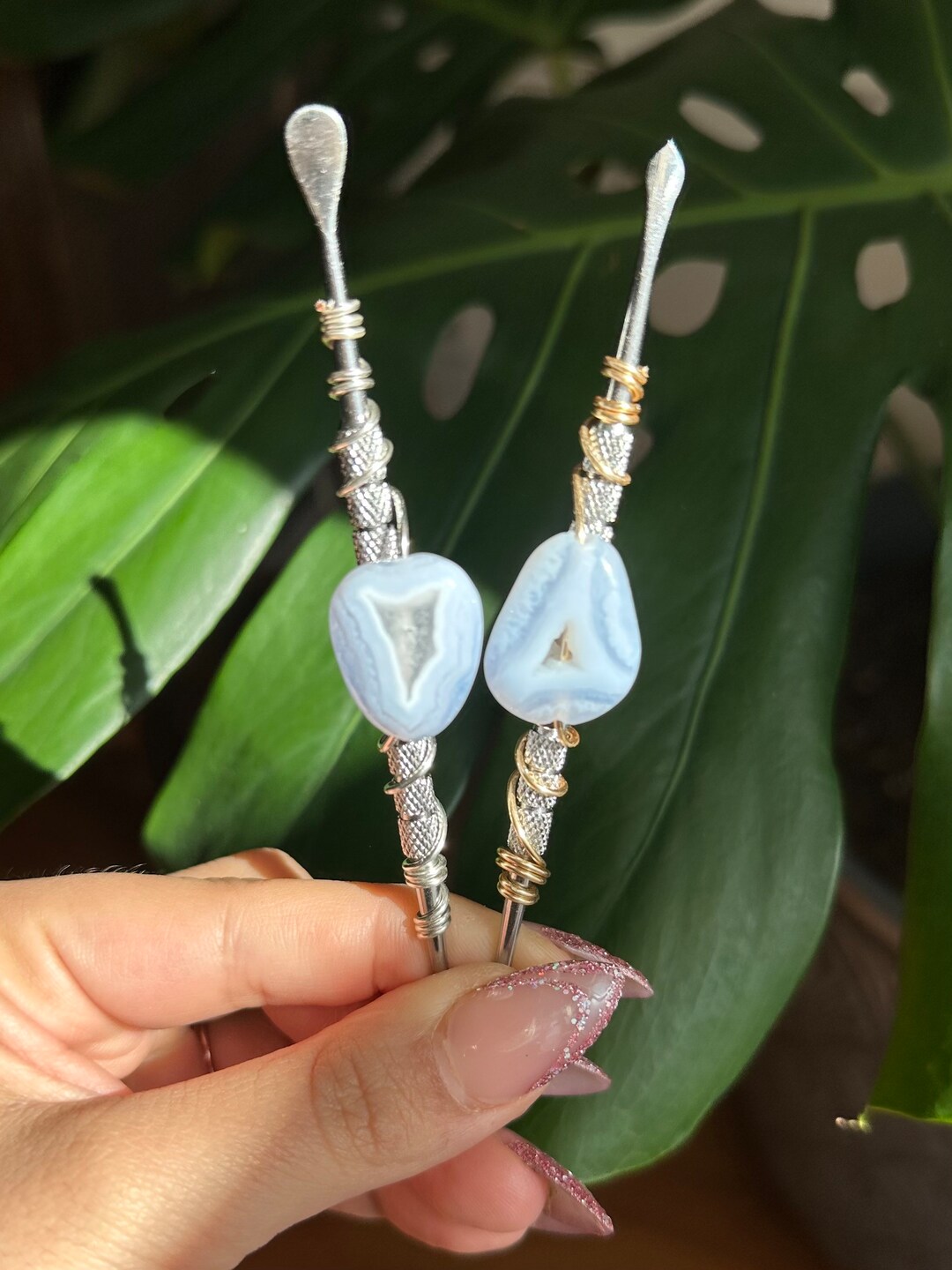 Crystal Wax Carving Tool | Blue Lace Agate Multi Use Tool | Gift for ...