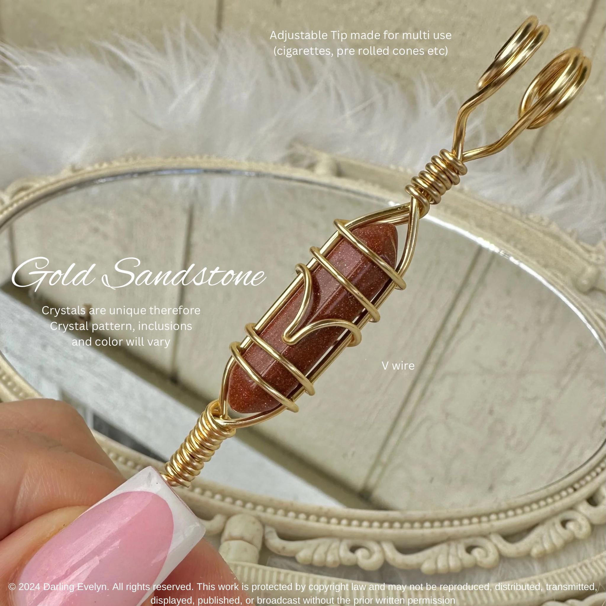 Crystal Points Cigarette Holder | Smoking Accessories | Rose Quartz ...