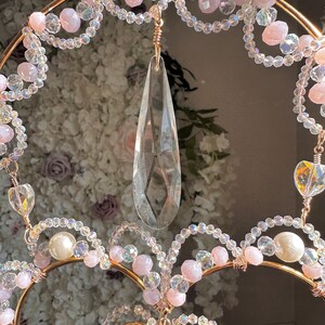 Lace Crystal Suncatcher Hand Beaded Light Catcher Rainbow Maker Gift ...