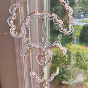 Lace Crystal Suncatcher Hand Beaded Light Catcher Rainbow Maker Gift ...