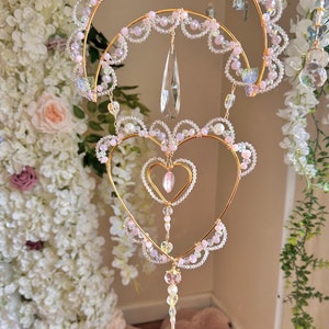 Lace Crystal Suncatcher Hand Beaded Light Catcher Rainbow Maker Gift ...