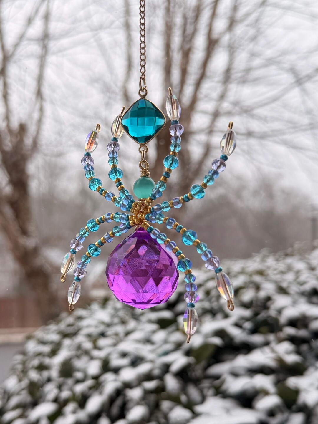 The Empress Widow Crystal Spider Suncatcher Feng Shui Home Window Decor ...
