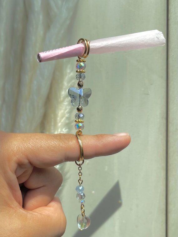 Crystal Blue Butterfly Cigarette Ring Cigarette Holder - Etsy