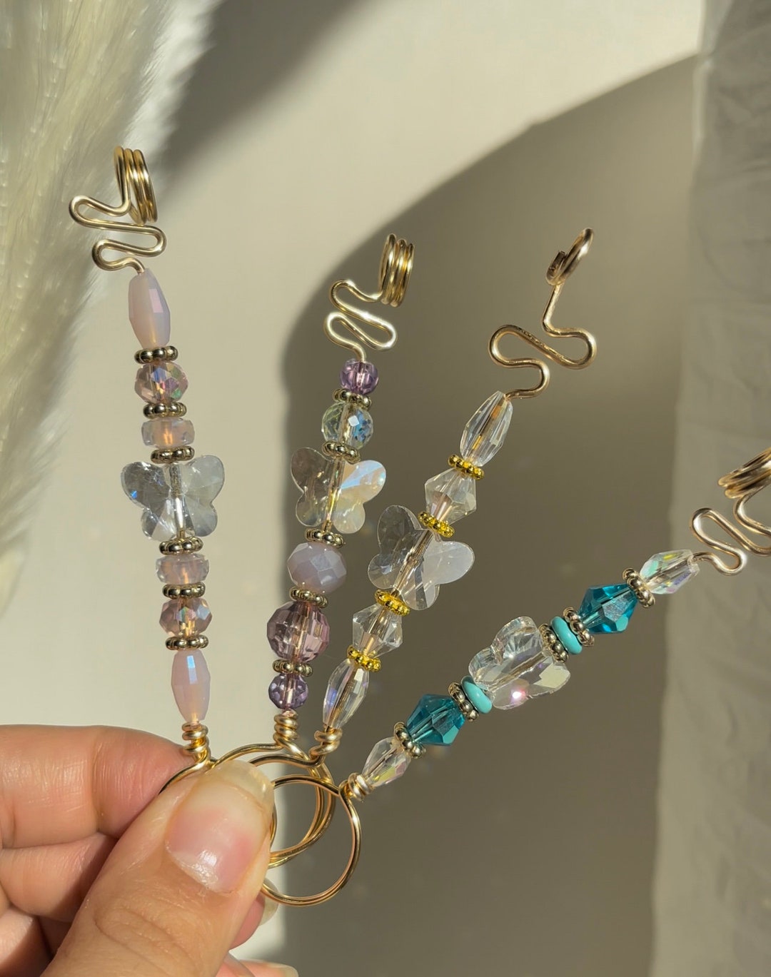 Crystal Butterfly Cigarette Holder Long Nail Protector Smoke ...