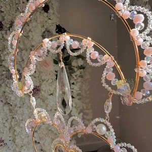Lace Crystal Suncatcher Hand Beaded Light Catcher Rainbow Maker Gift ...
