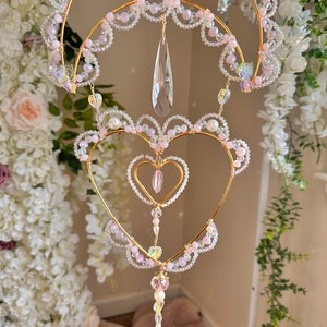 Lace Crystal Suncatcher Hand Beaded Light Catcher Rainbow Maker Gift ...