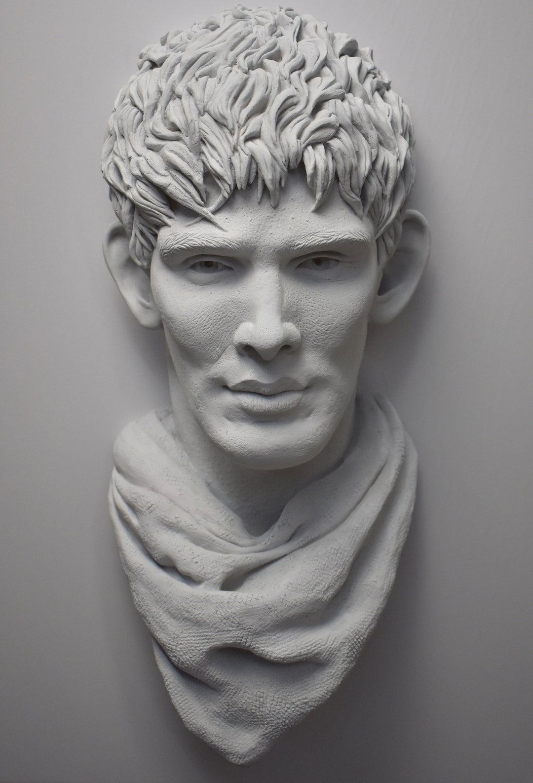 Merlin Artwork Colin Morgan as Merlin Hand Sculpted Hand Made - Etsy