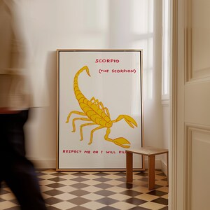 David Shrigley Print. Scorpio Poster. Signs of the Zodiac. Contemporary ...