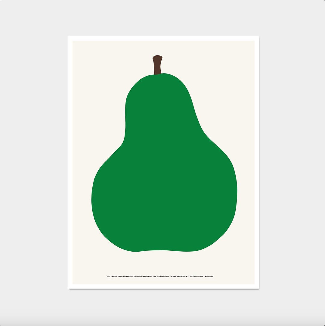 Enzo Mari Pear. La Pera Enzo Mari. Enzo Mari Print. the Green Pear ...