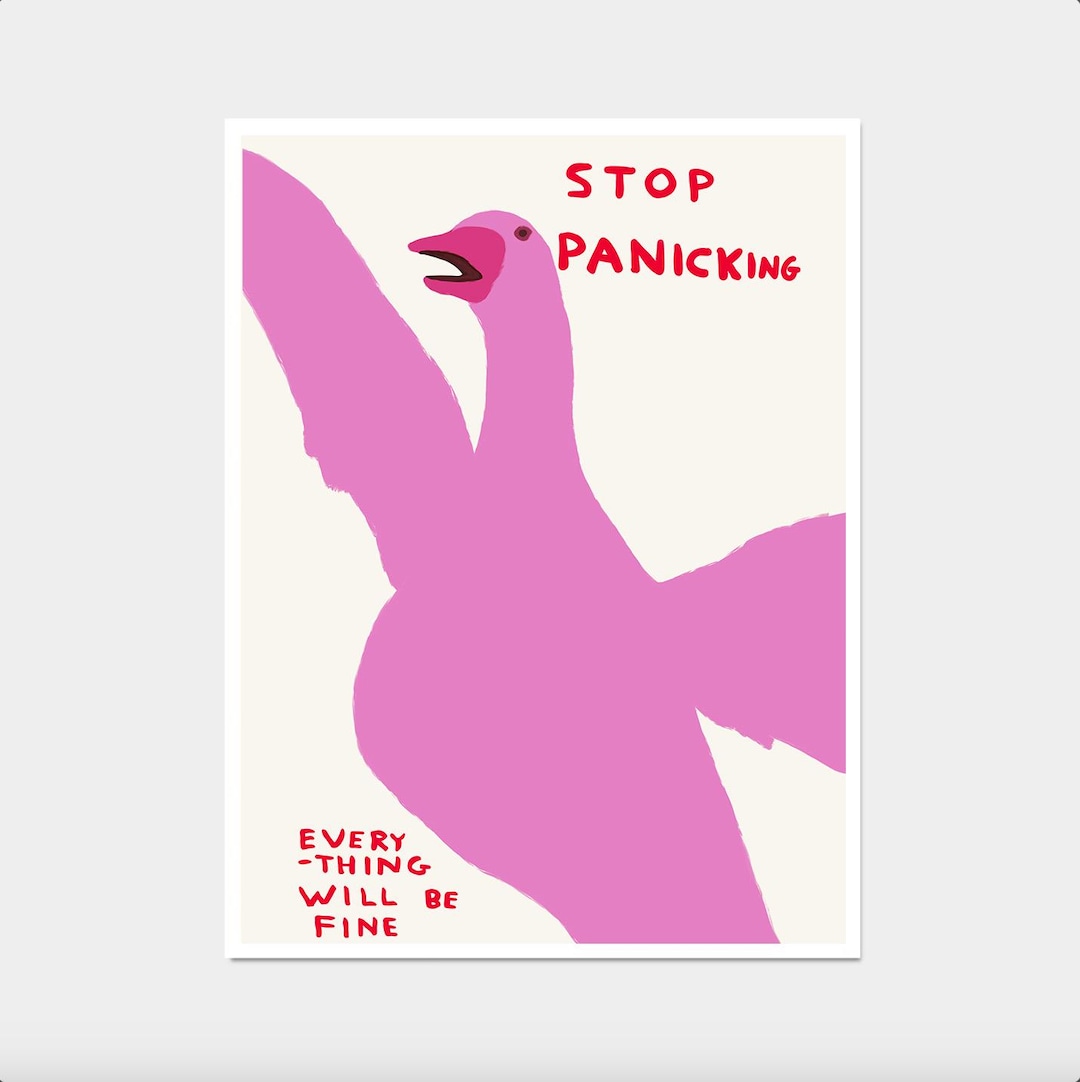 Stop Panicking Everything Will Be Fine Poster. David Shrigley Goose ...