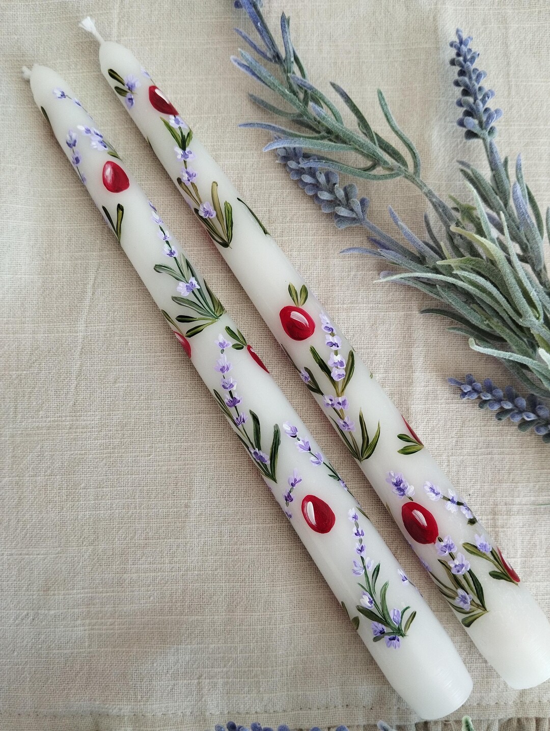 Easter Painted Candle| Hand Painted Taper Candles|easter Eggs|easter ...