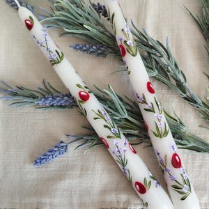 Easter Painted Candle| Hand Painted Taper Candles|easter Eggs|easter ...