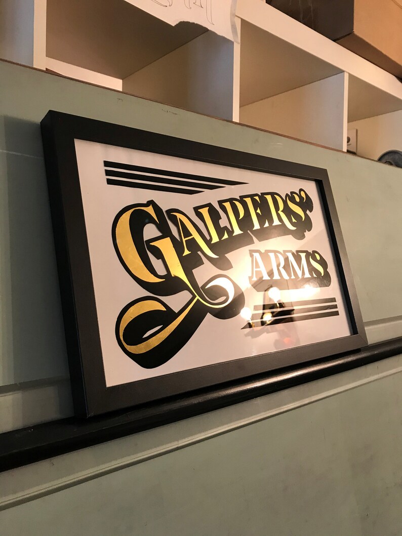Hand Painted and Gold Gilded Personalised Home Pub Sign - Etsy